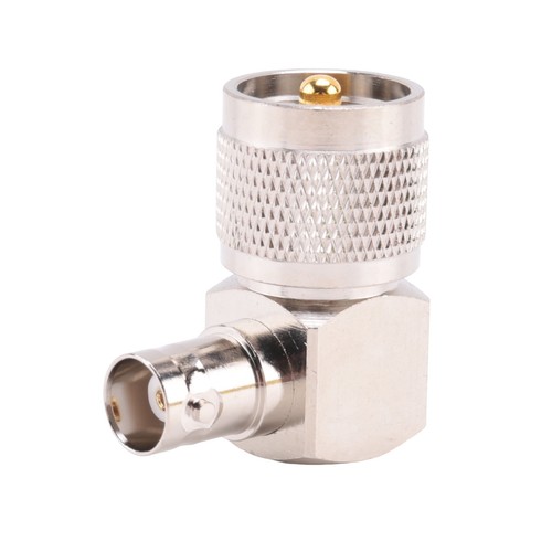 1X(UHF PL259 PL-259 male to BNC female right angle adapter ...