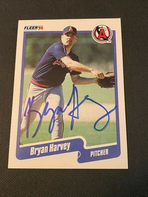 Bryan Harvey Signed 1990 Fleer Card Auto LA California Angels Autograph ...