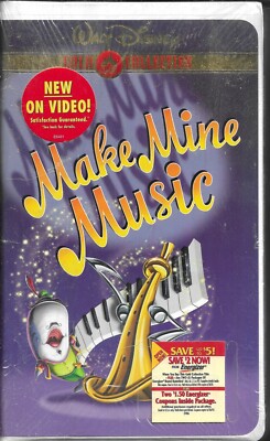 MAKE MINE MUSIC - 1946 DISNEY FEATURE - VHS GOLD COLLECTION - SEALED ...