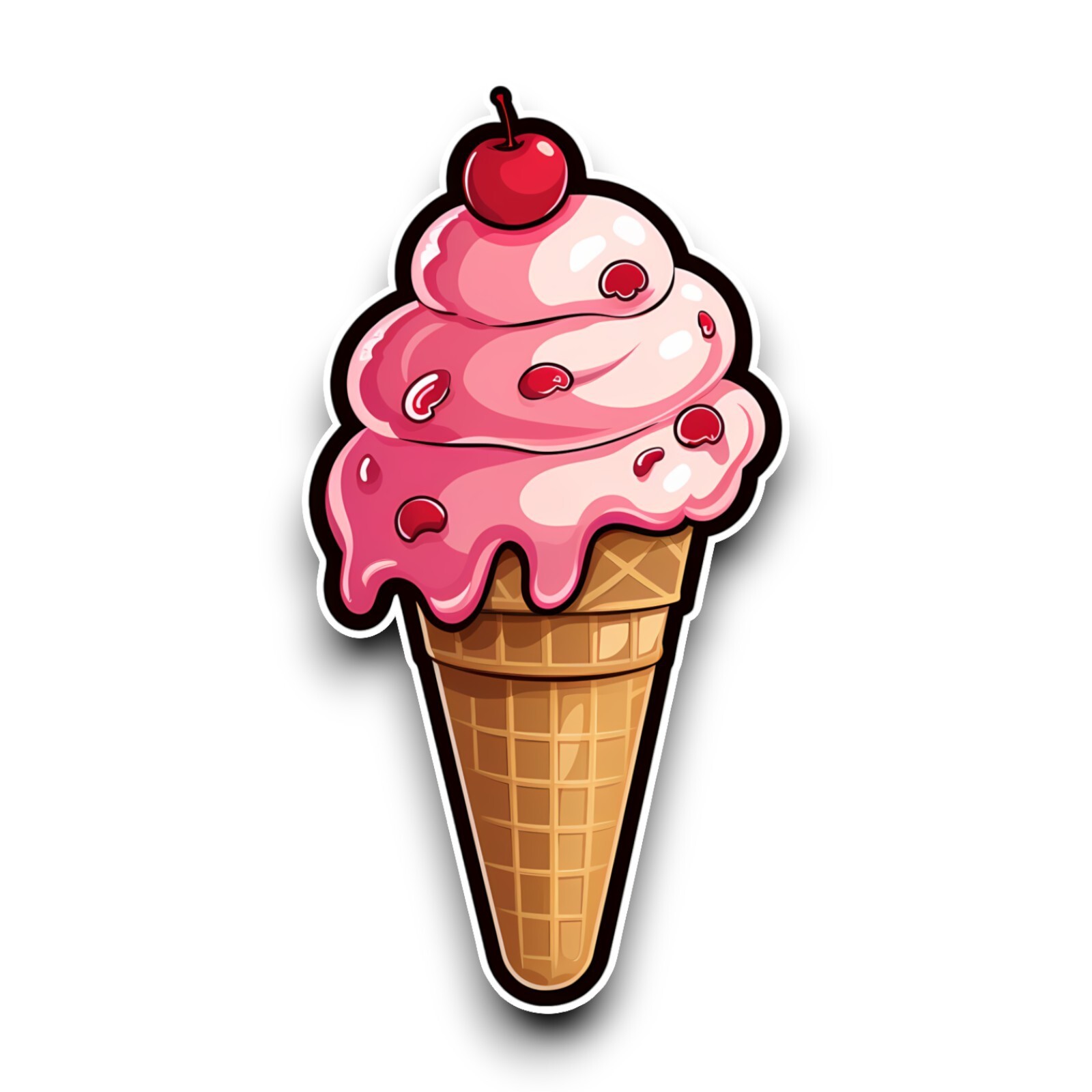 Cute Ice Cream Dessert Food Vinyl Sticker Decal Car Laptop Scrapbook ...