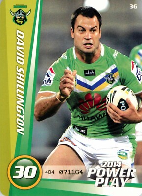 2014 CANBERRA RAIDERS NRL Card DAVID SHILLINGTON Power Play | eBay ...