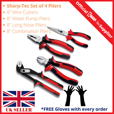 Sharp-Tec Set of Pliers side cutting diagonal water pump needle nose ...