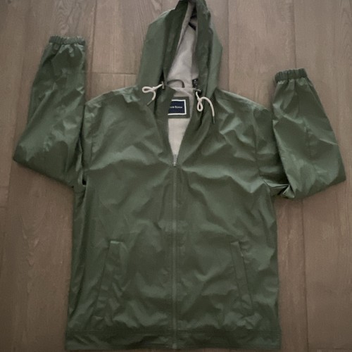 Men’s Club Room Rubberized Lightweight Hooded Rain Jacket Olive Green ...