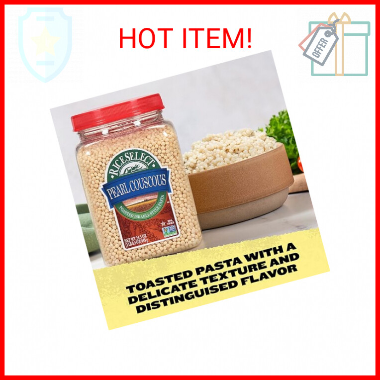 RiceSelect Pearl Couscous, Israeli-Style Wheat Couscous Pasta, Non-GMO ...