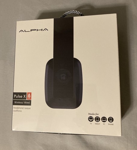 New Sealed Alpha Pulse X Wireless/Wired Headphones Black | eBay