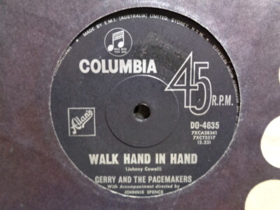 Gerry & the Pacemakers "Walk Hand In Hand" 1965 COLUMBIA Oz 7" 45rpm ...