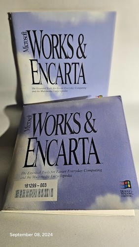 Microsoft Works and Encarta Computing Multimedia Encyclopedia Programs 1995 | eBay