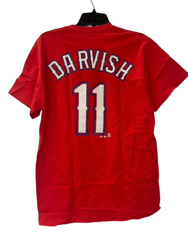 Majestic Men Yu Darvish #11 Texas Rangers Crew Neck Short Sleeve T ...