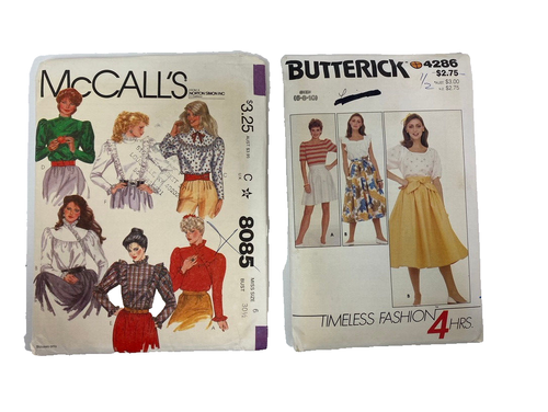 McCall's Butterick Patterns Misses Sz 6~8085~4286 Blouses Skirts 6,8 or ...