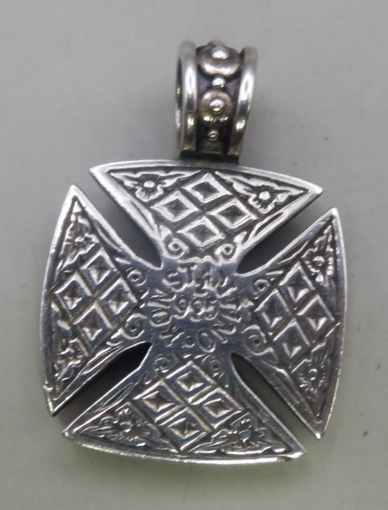 kONSTANTINO Sterling Silver & Bronze Maltese Cross Pendant STKJ297-300 ...
