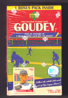 2007 Upper Deck Goudey Baseball Bonus Box Sealed 8 Packs Griffey Jr ...