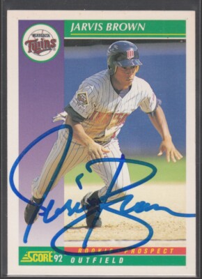JARVIS BROWN 1992 Score #870 Minnesota Twins Rookie RC TTM/IP Signed ...
