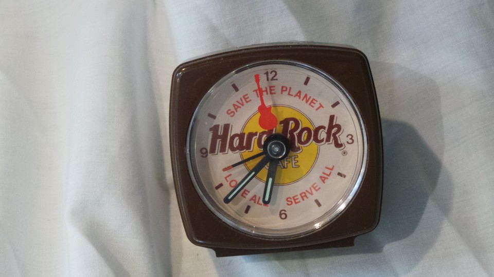 Fishing NEW Hard Rock logo Compact Travel Clock | eBay