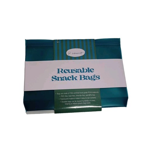 Reusable Pack Of 2 Snack Bags Teal & White 810119341822| eBay
