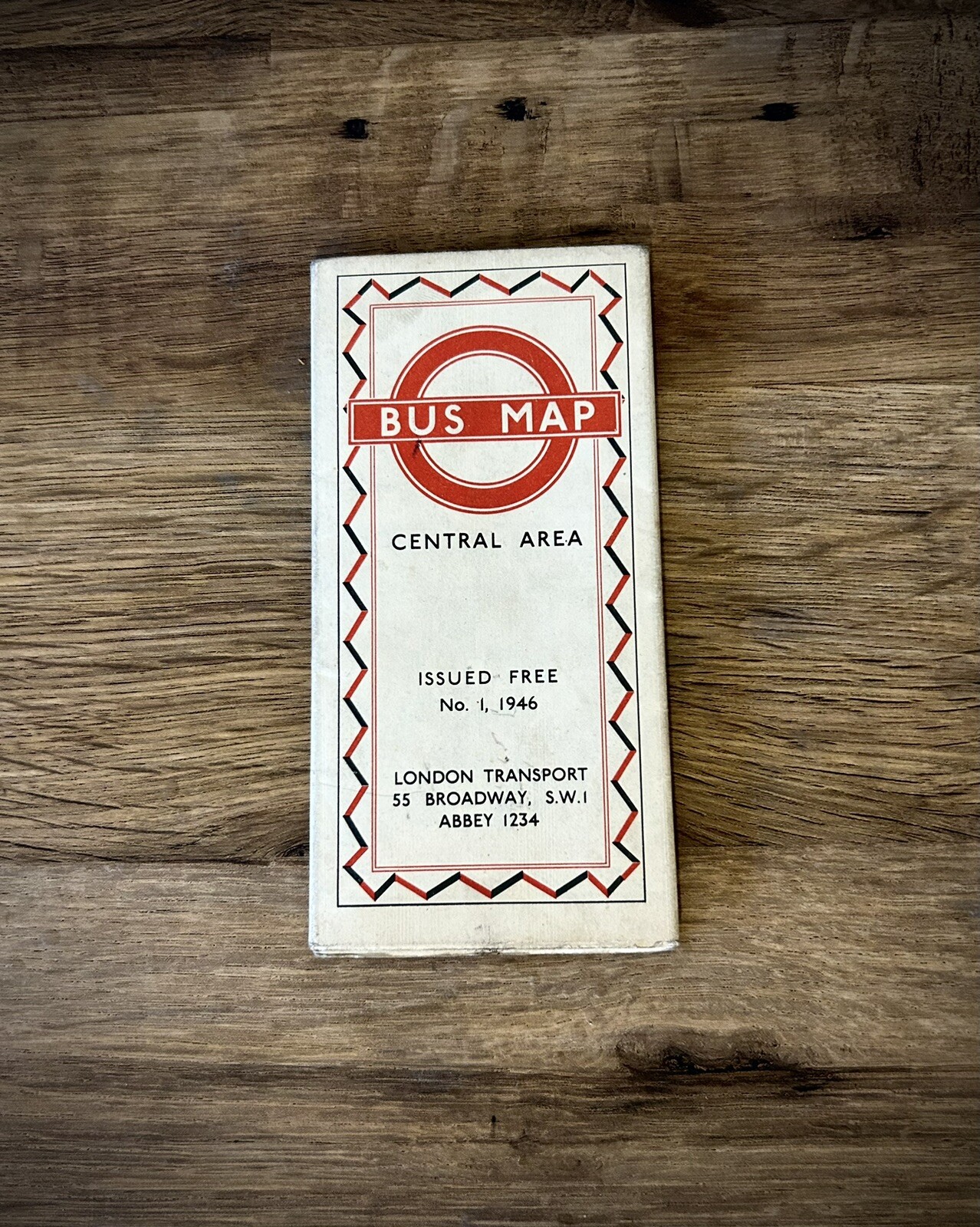 1946 No 1 Bus Map Central Area London | Grelly UK