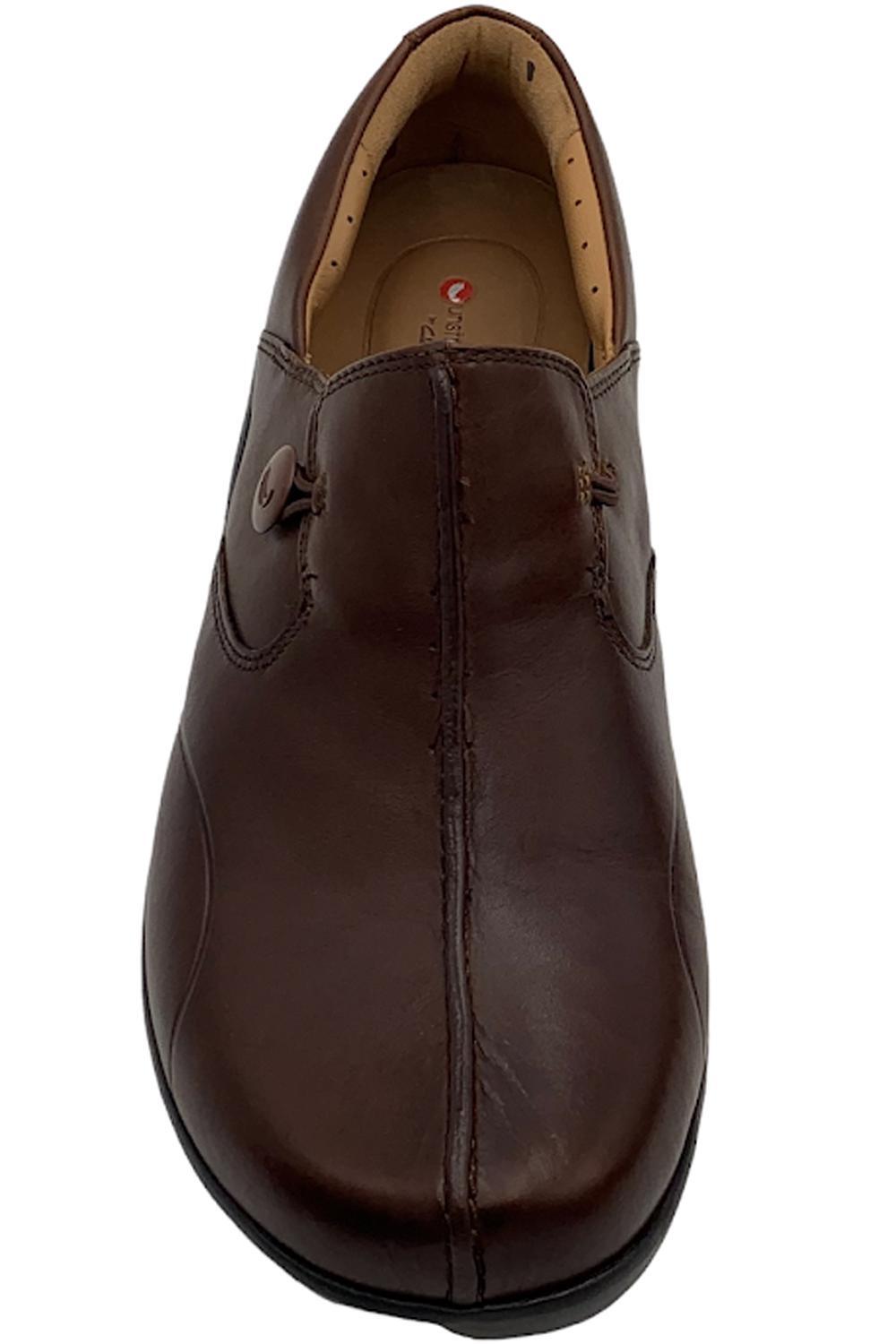 Clarks Unstructured Leather Slip On Shoes Un Loop 2 Walk Dark Tan | eBay