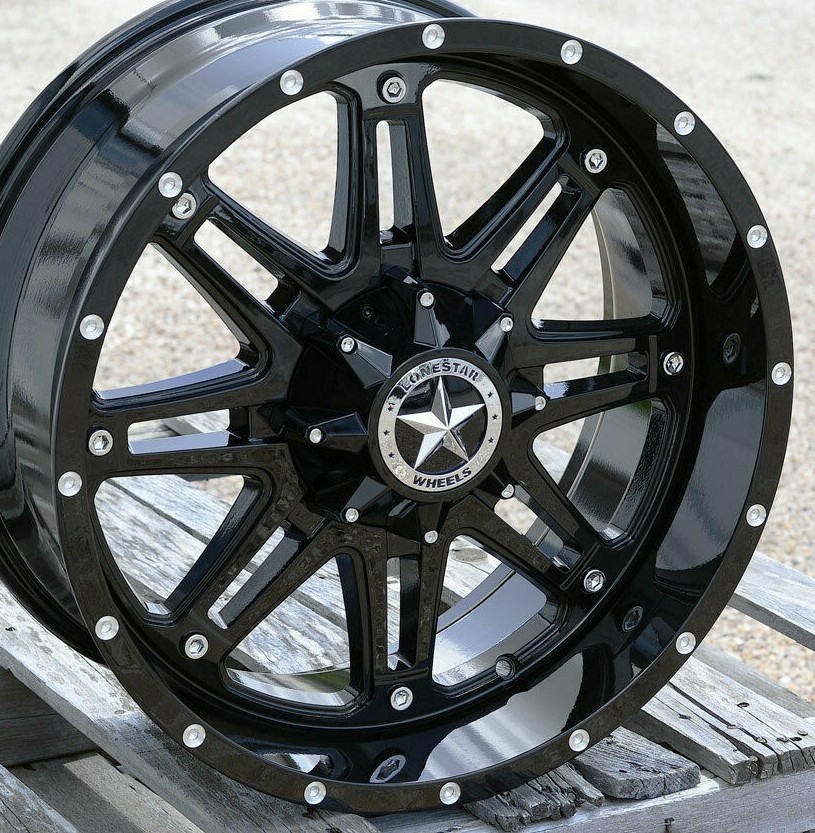 20" Black LoneStar Outlaw Wheels Chevrolet 1500 Truck 20x9 Inch 6 Lug ...