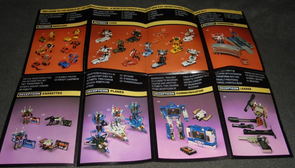 Transformers 1984 G1 Poster- 1st Series Catalog- Action Figure ...