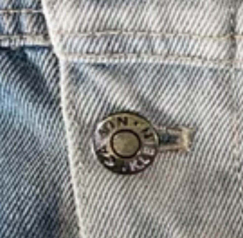 KIZZ Sewn on Patch on Distressed Calvin Klein denim Trucker Jacket Size ...