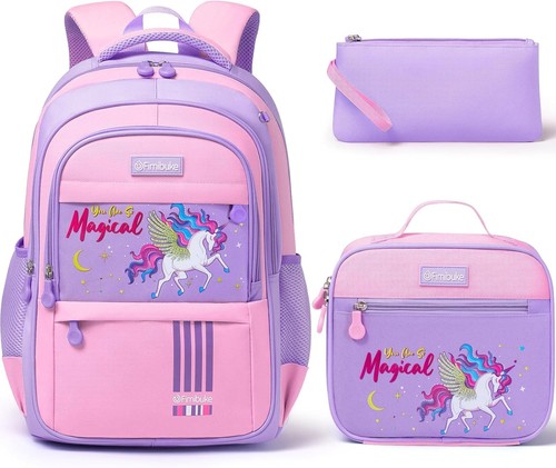 Fimibuke Kids Backpack for School Girls - 3 PCS Waterproof Teen A6 ...