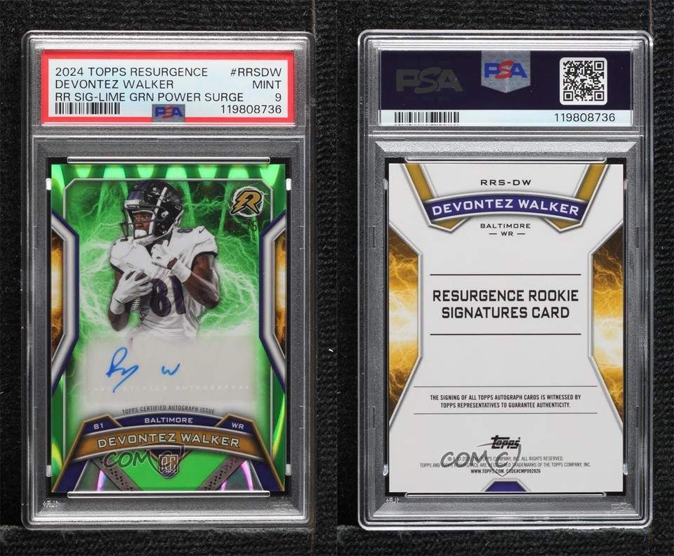 2024 Resurgence Lime Green Power Surge Refractor 14/15 Devontez Walker ...