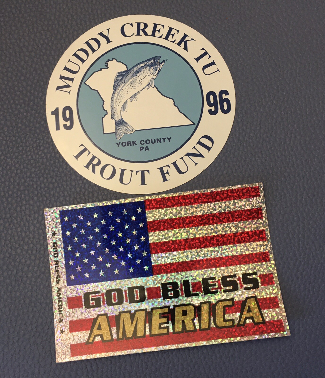 1996 PENNSYLVANIA Muddy Creek TU Trout Fund Sticker York County & Flag ...