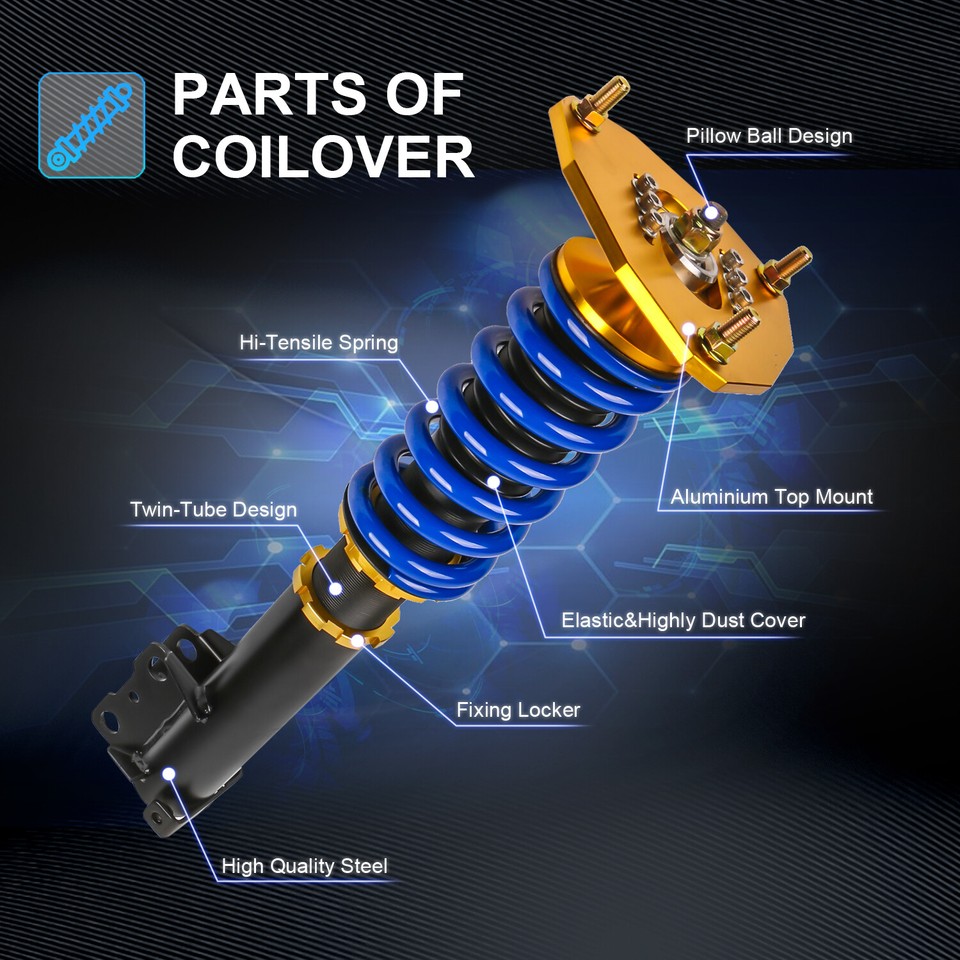 Set(4) Coilovers Struts Assembly For 2000-2005 Mitsubishi Eclipse D53A ...