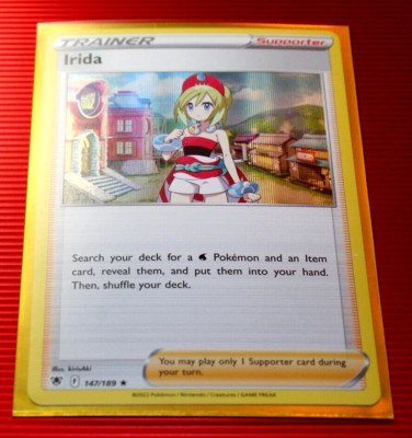 Irida 2022 Holo Collectible Pokemon *Trainer Supporter Card No. 147/189 ...
