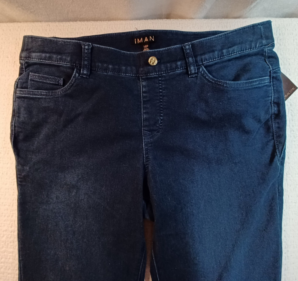 Iman ~ Women's Pull-On Stretch Jeans ~ New with Tag, Size 16P | eBay