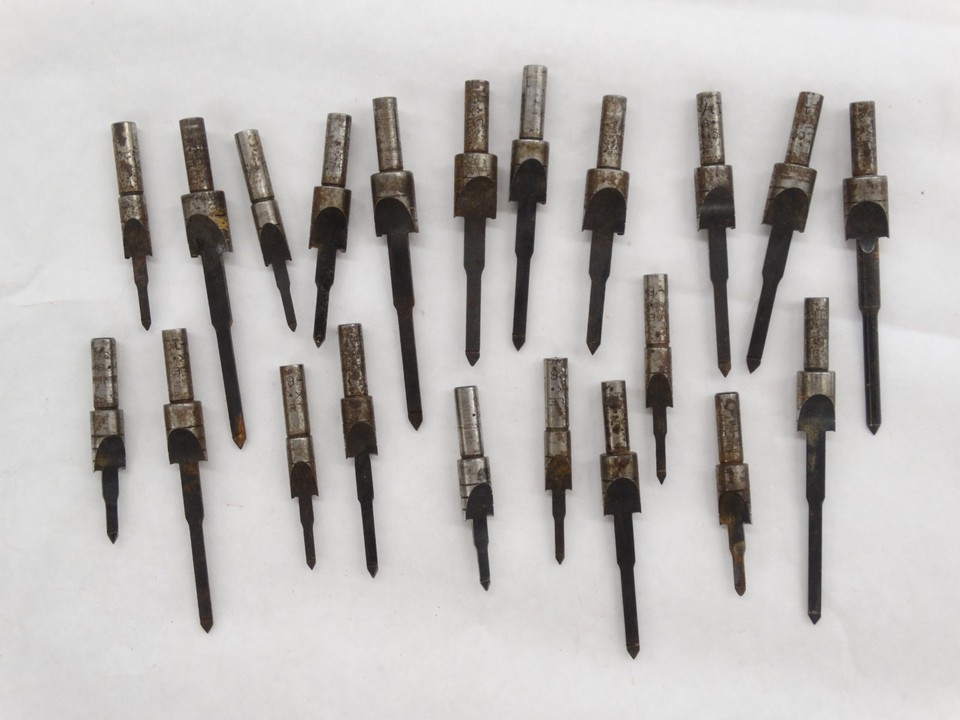 Vintage Steel 21pc. Lot Assorted Wood Screw Pilot Bit Counter Bores | eBay