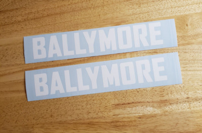 BALLYMORE SCISSOR LIFT MANLIFT DECALS STICKERS (2) 18X3" PAIR WHITE ...