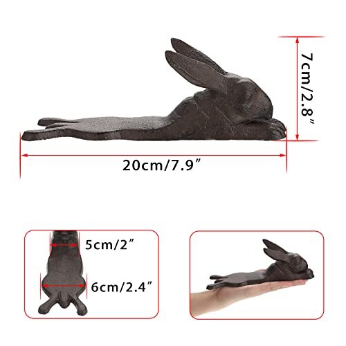 Sumnacon Cast Iron Cute Rabbit Door Stop - Heavy Duty Floor Door ...