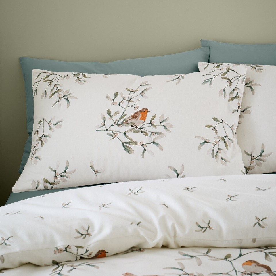 Robins Duvet Cover Flannelette Brushed Cotton Quilt Bedding Bed Set ...