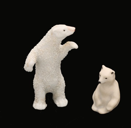 Antique German Bisque Standing Snow Baby Polar Bear & Sitting 1900s ...