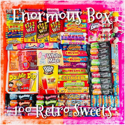 Enormous XXL Retro sweets hamper Gift Box 100 old-fashioned sweets ...