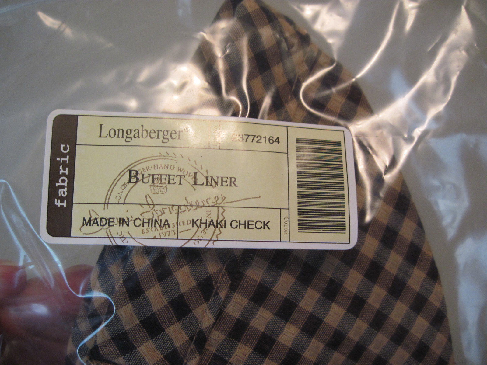 Longaberger~ Khaki Check Liner for Buffet Basket NIP | eBay