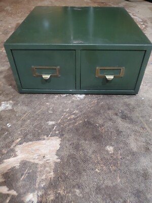 Vintage Steelmaster Art Steel 2 Drawer Card File Cabinet Stackable ...