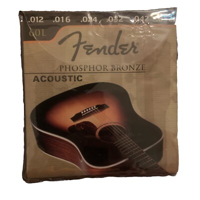 Fender 60L Phosphor Bronze Acoustic Guitar Strings .012 .016 .024 .032 ...