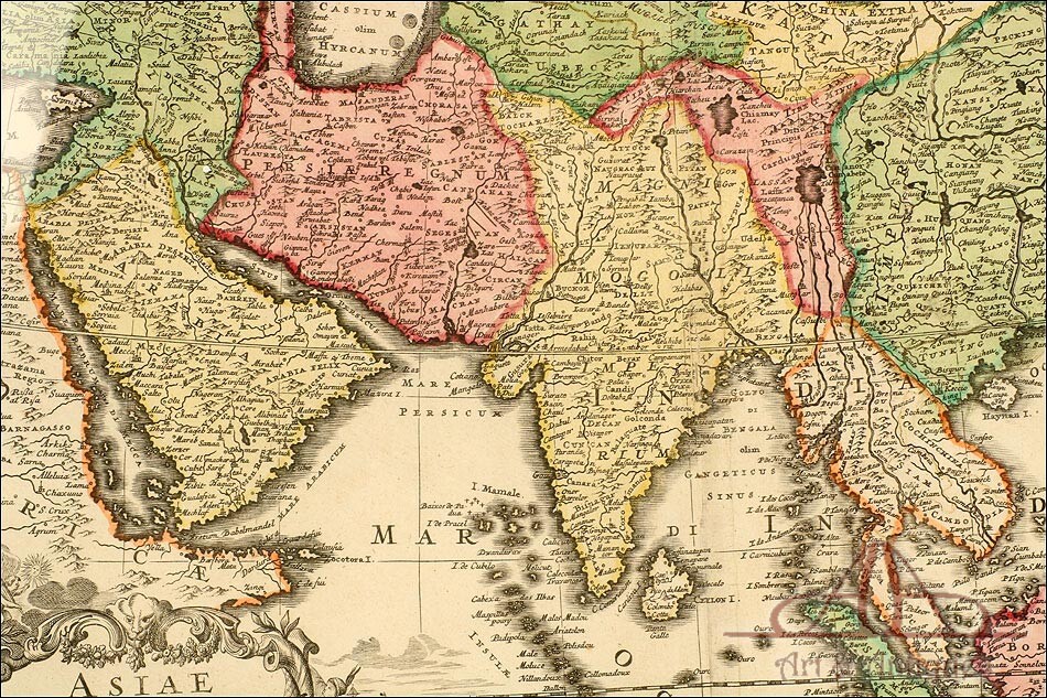 Antique Map of Asia by Johann Baptist Homann. Nurnberg, Germany, 1730 ...