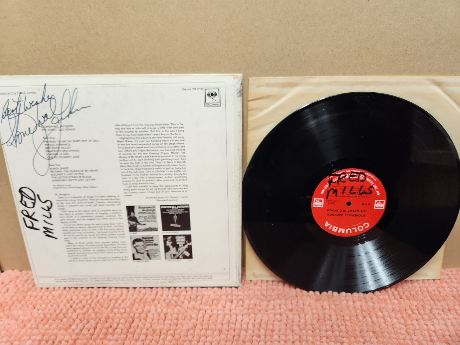 VINTAGE Stonewall Jackson Autographed Album "The Great Old Songs ...