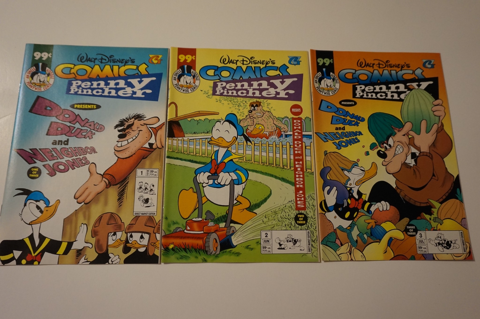 3x CARL BARKS Donald Duck VS Neighbor Jones 1997 Comic Book DISNEY ...
