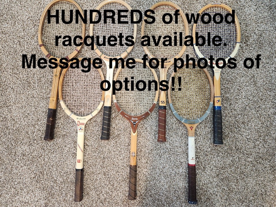 Lot Vintage Wood Tennis Racquet CHOOSE QTY Wilson Spalding Decor ...