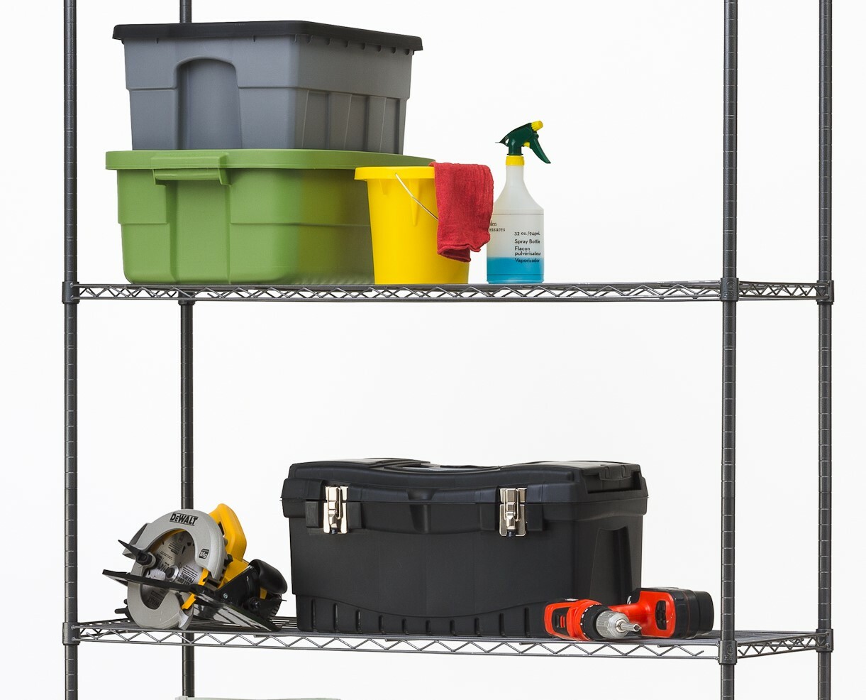 Wire Shelving Extra Wire Shelf 18" X 48", Fits 1" Pole Diameter, Black ...