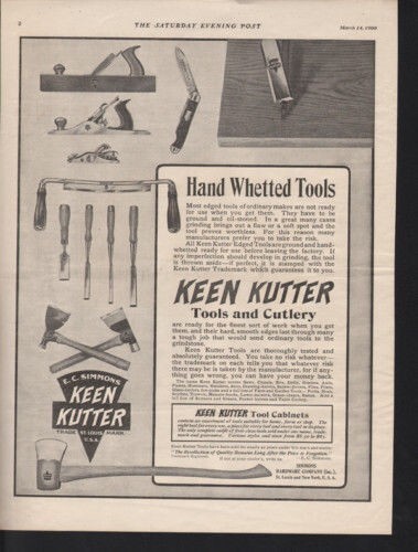 1908 KEEN CUTTER TOOL HARDWARE CUTLERY CARPENTER WOOD SIMMON ST LOUIS ...