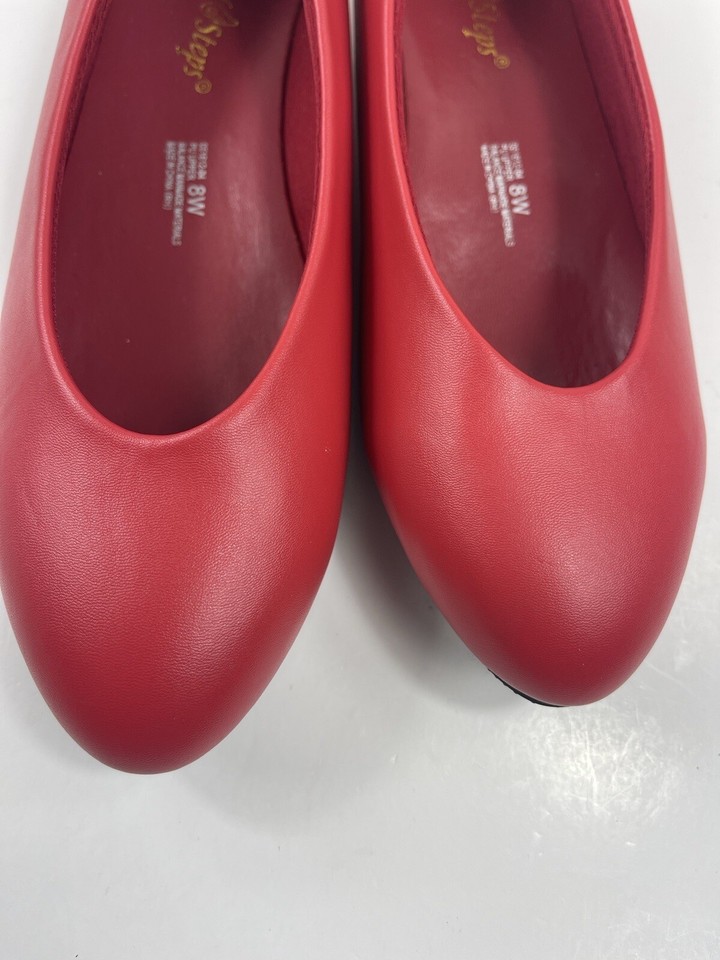 Gorgeous Angel Steps Shoes Women's Size 8 Style Jan Merry Red Slip On ...