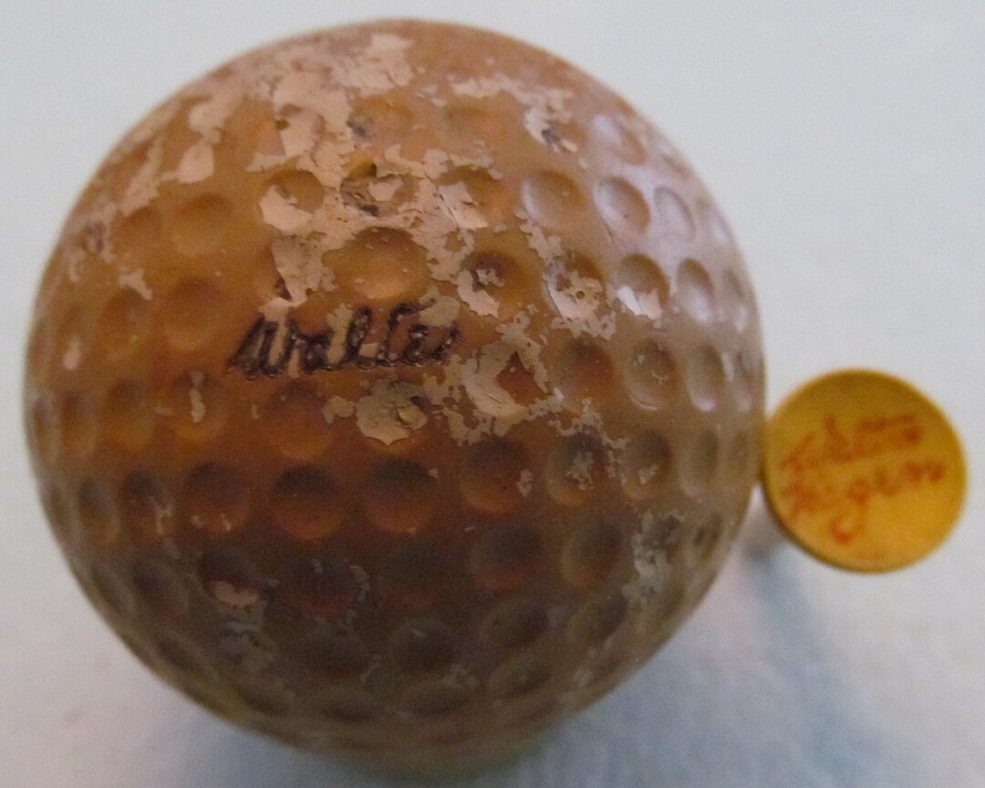 VINTAGE WALTER HAGEN DIMPLE GOLF BALL WITH A WALTER HAGEN CELLULOID ...