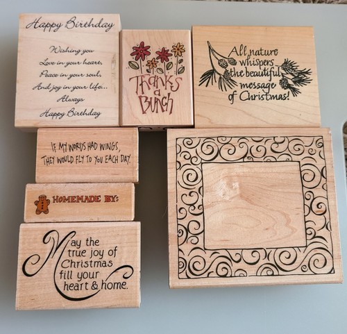 7 - Vintage Rubber Word Stamps Assorted Makers and Sayings | eBay