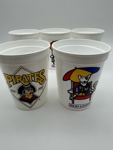 Spud Mackenzie Bud Light MLB Pittsburgh Pirates 1980s Beer Cups Set of ...