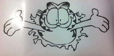 GARFIELD STICKER VINYL DECAL IN BLACK | eBay