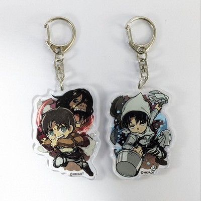Attack on Titan Eren Levi Acrylic Keychain Used Collectible no Box | eBay